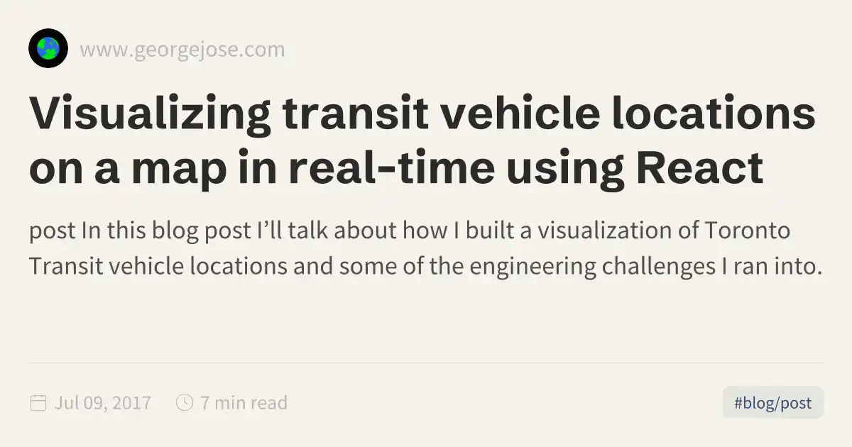 Visualizing transit vehicle locations on a map in real-time using React